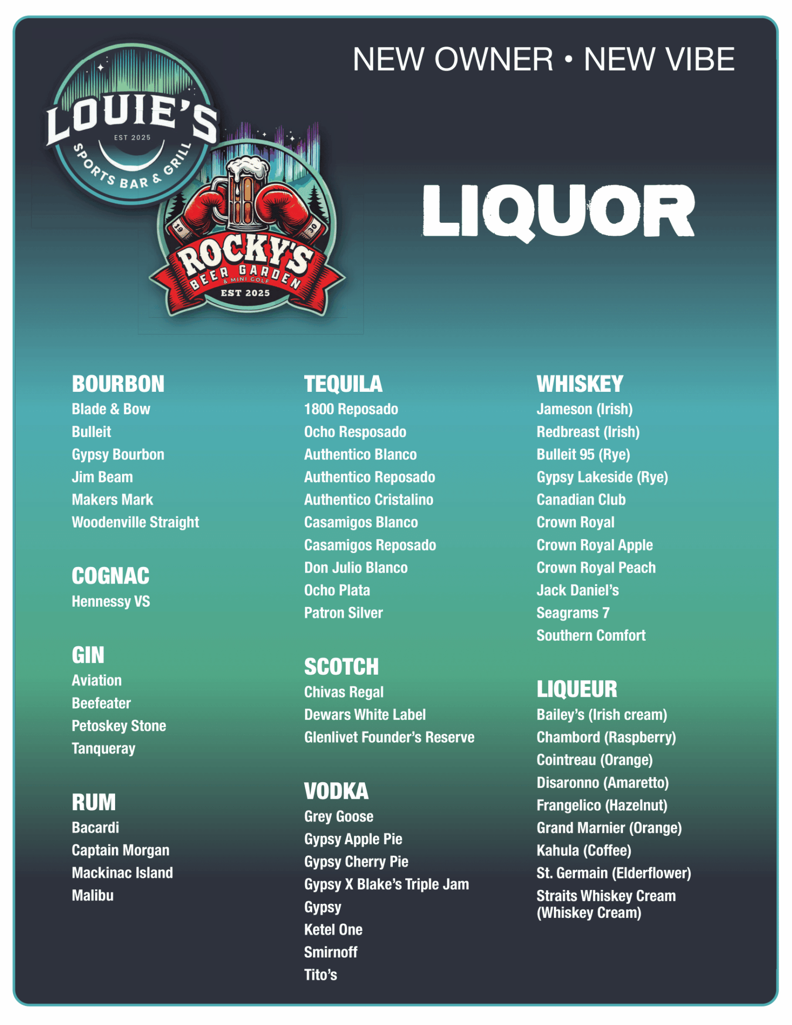 Liquor Menu - Northern Lights Recreation